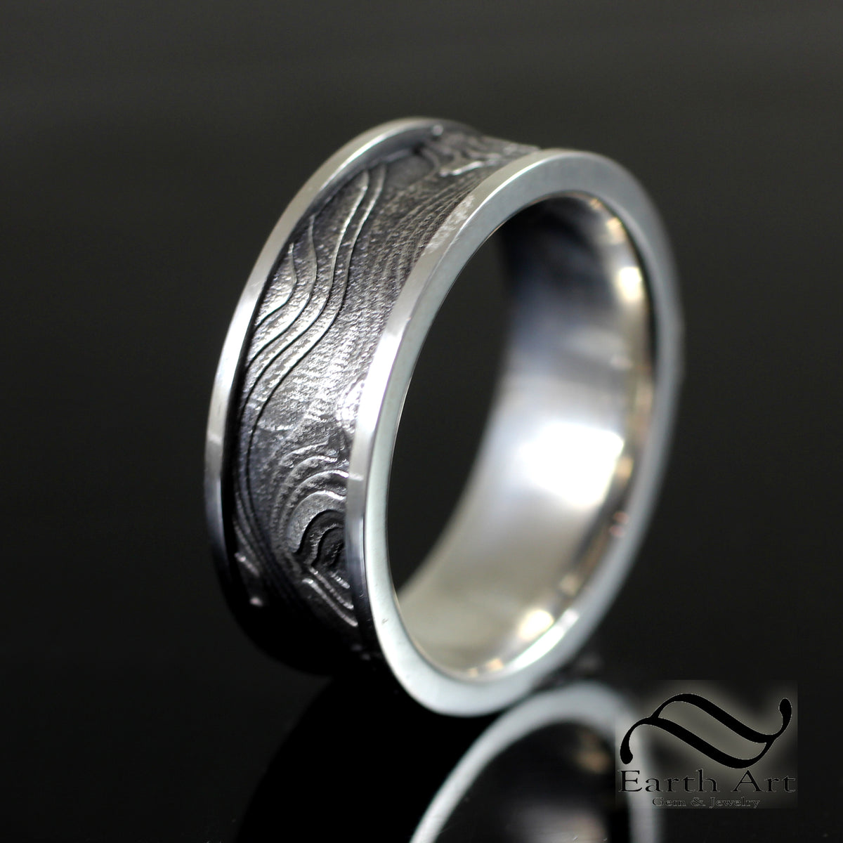 Topo Map Ring - Mens ring in 14k gold or sterling silver – Earth Art