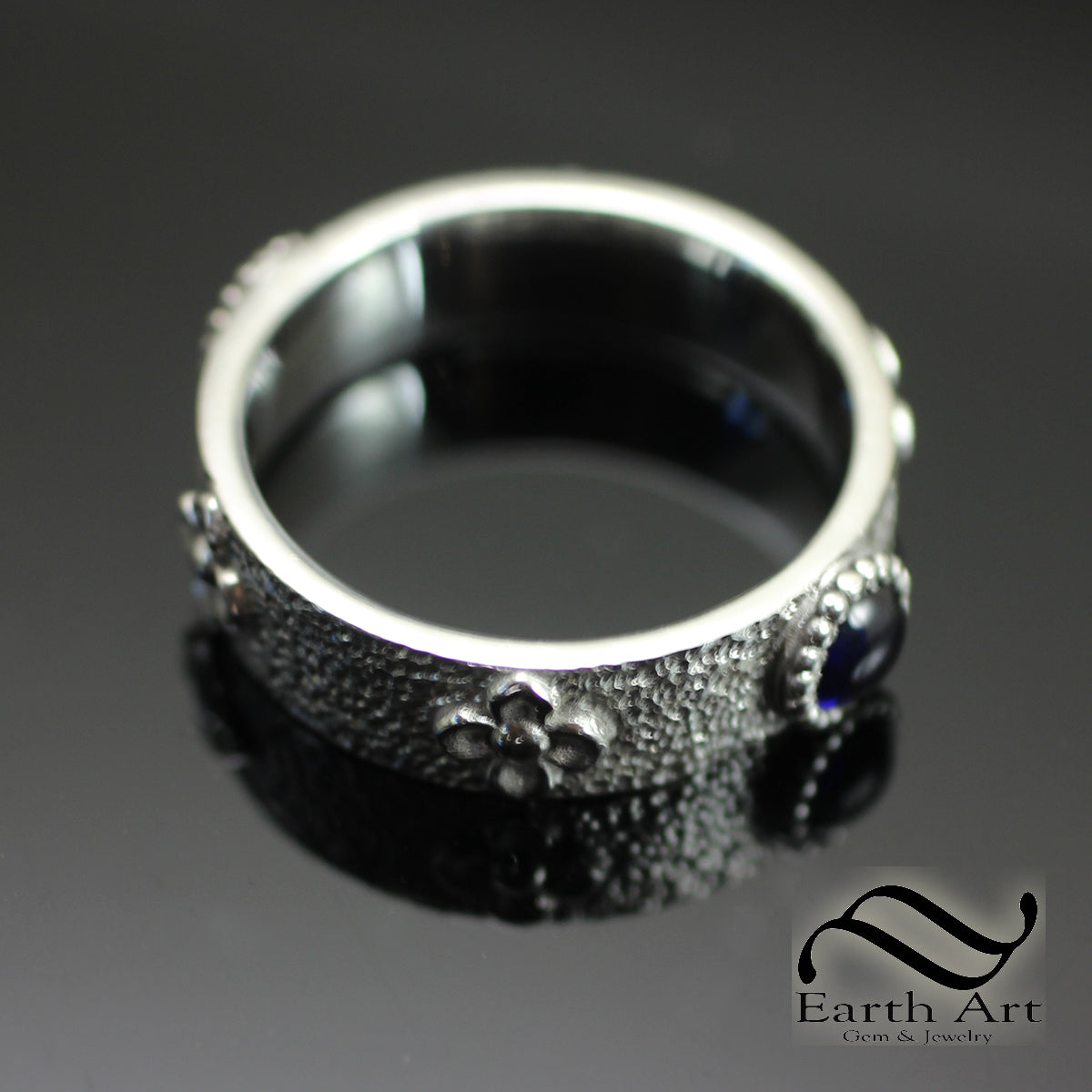 Howl's Ring - Sterling and Lab Created Sapphire – Earth Art