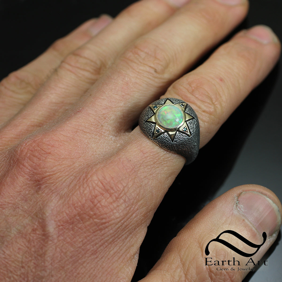 The Navigator Opal Signet in 14k and Sterling Silver – Earth Art