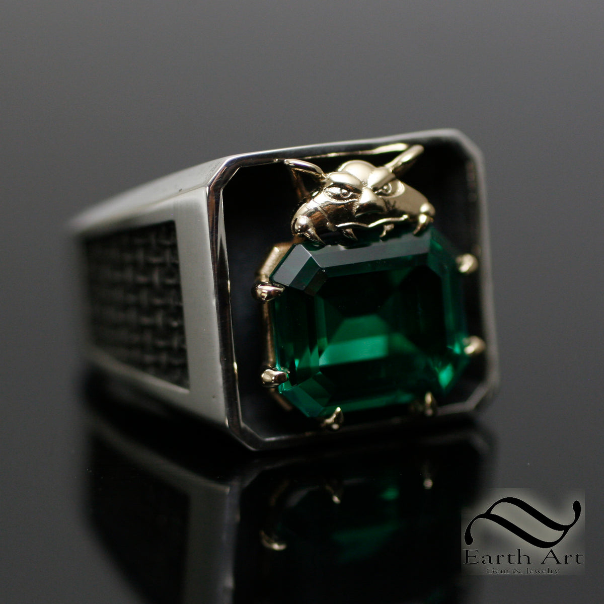 Mox Emerald Ring- With Different metal options -MTG Inspired – Earth Art