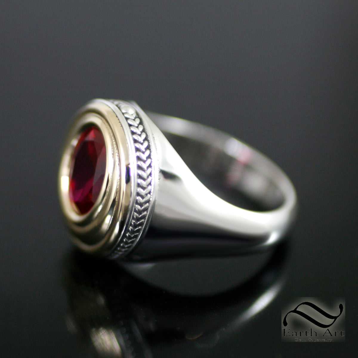 Mox Ruby Ring- With Different metal options -MTG Inspired – Earth Art