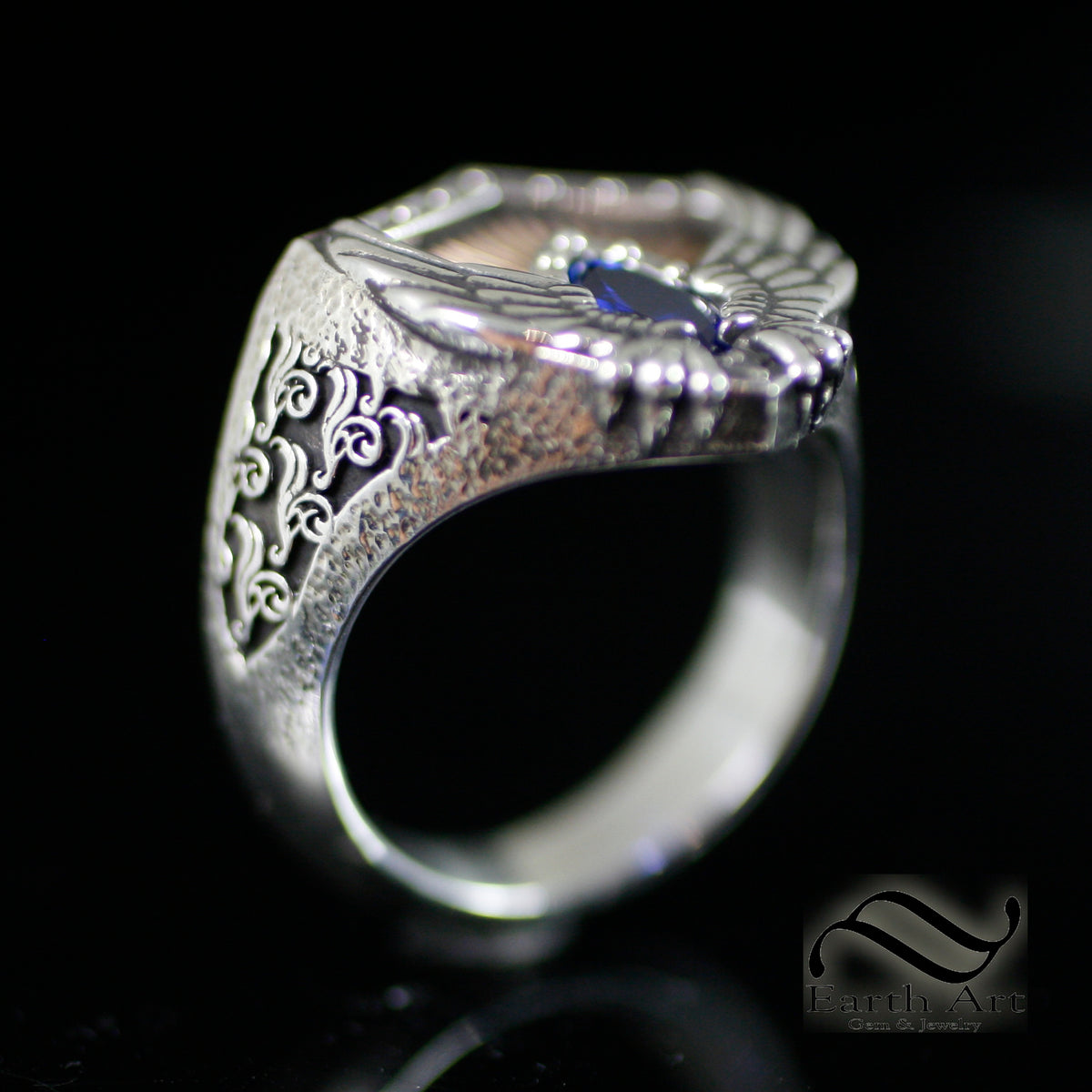 Deluxe House Signet Ring - Winged Glory - Sterling Silver and Ancient ...
