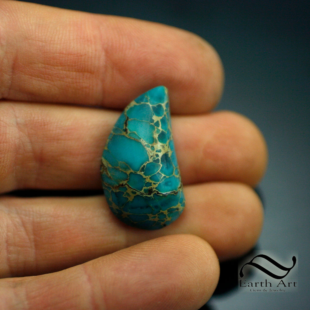 25.9 ct Zhushan Mine Turquoise Cabochon Freeform Cut – Earth Art