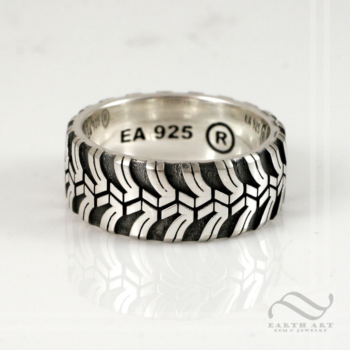 Mens Cobalt® M/T by Interco® Tire Tread wedding Ring - Wide design - S ...